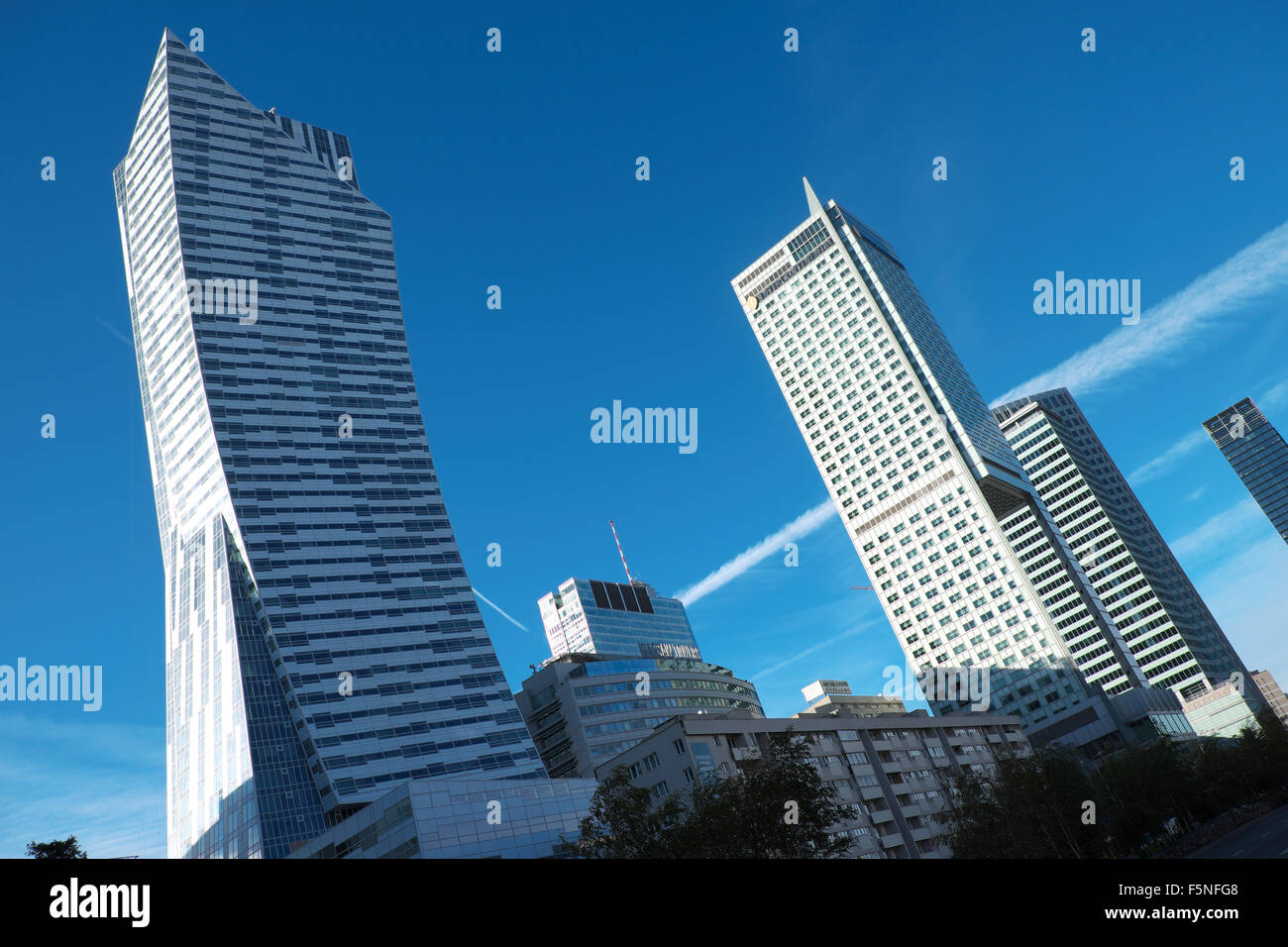Warsaw, Poland skyline showing the new 192m high city centre Zlota 44 ...
