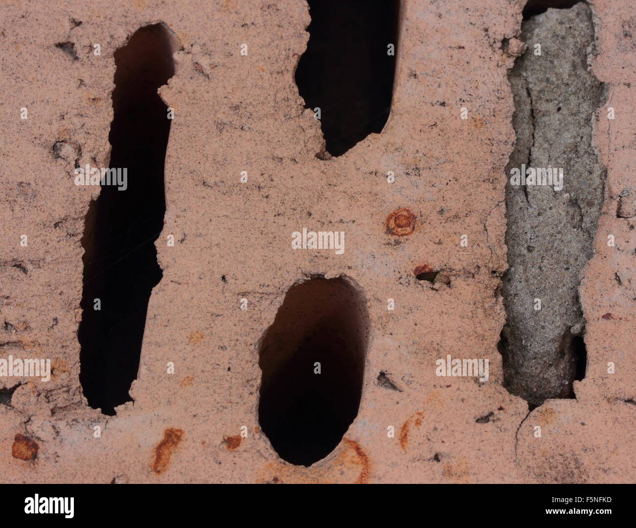 of the hollow red bricks close up Stock Photo - Alamy