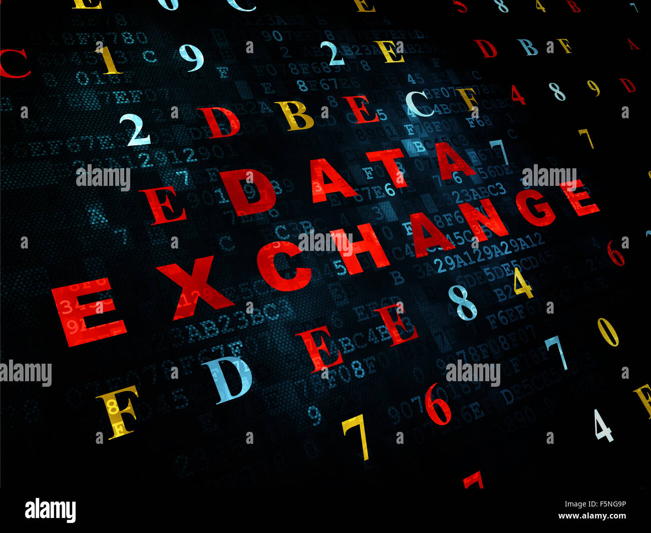 Information concept: Data Exchange on Digital background Stock Photo - Alamy
