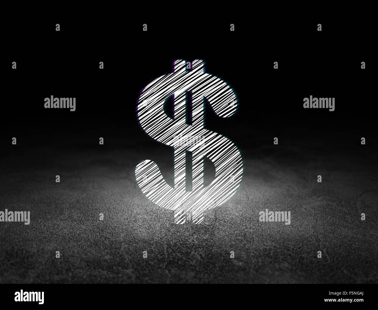Currency concept: Dollar in grunge dark room Stock Photo - Alamy