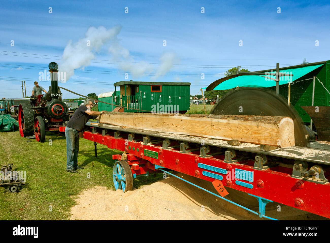 Allchin traction engine 'Royal Chester' with steam driven saw bench at ...