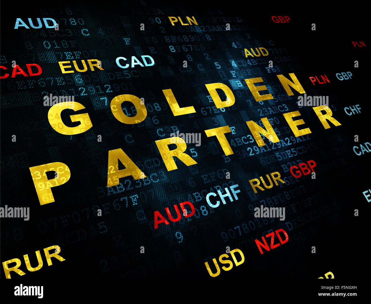 Business concept: Golden Partner on Digital background Stock Photo - Alamy