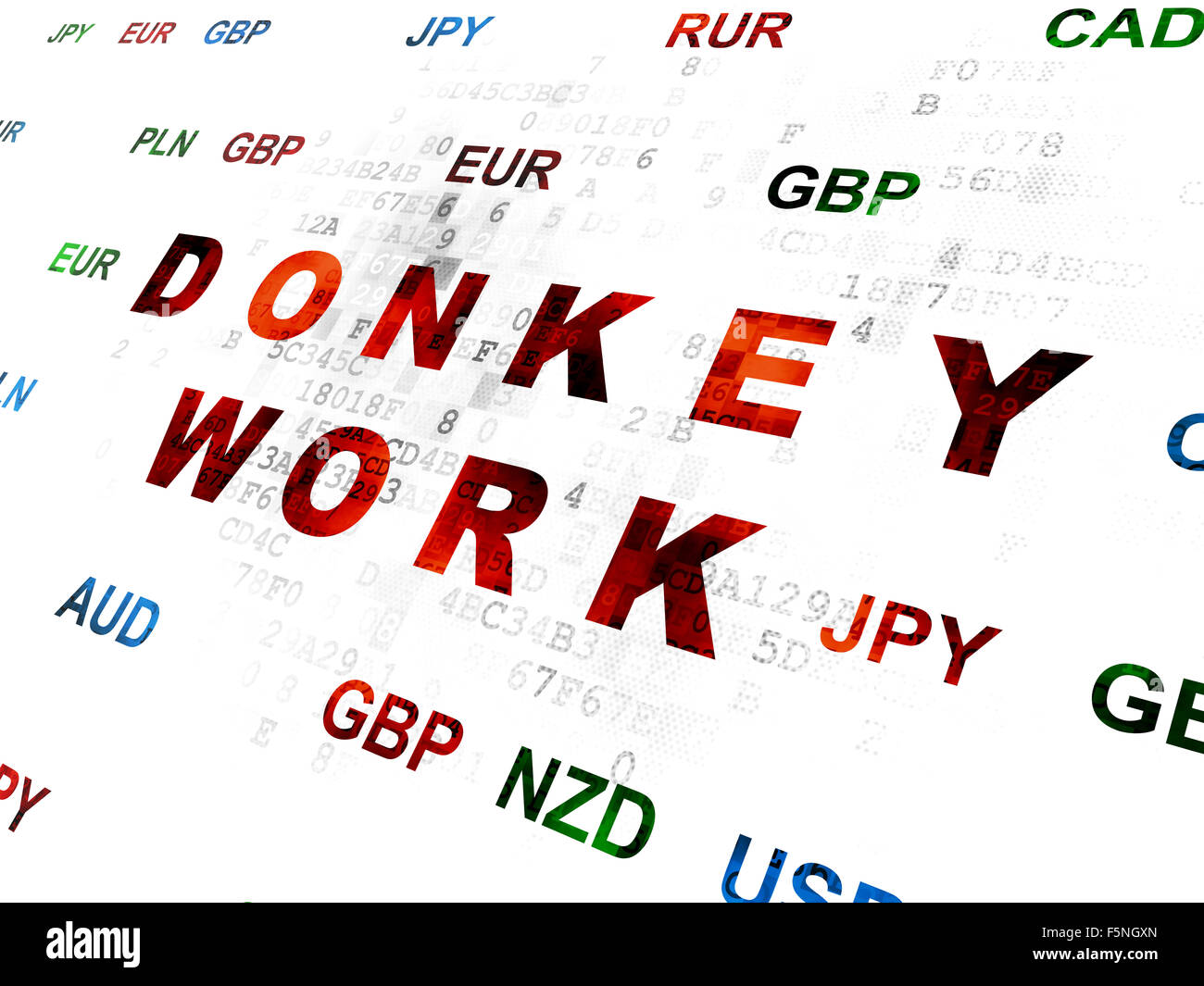 Finance concept: Donkey Work on Digital background Stock Photo - Alamy