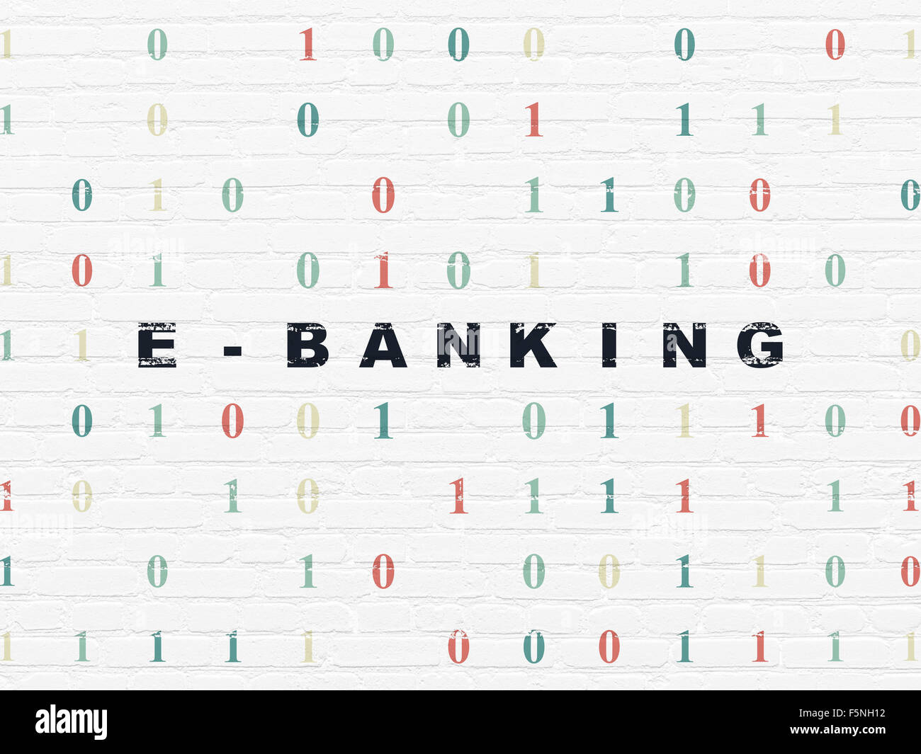 Business concept: E-Banking on wall background Stock Photo - Alamy
