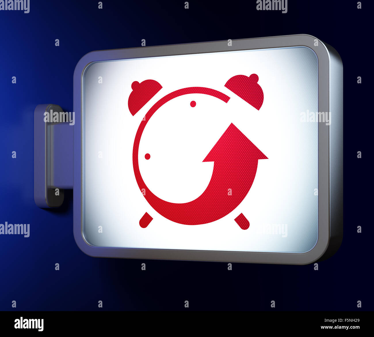 Timeline concept: Alarm Clock on billboard background Stock Photo - Alamy