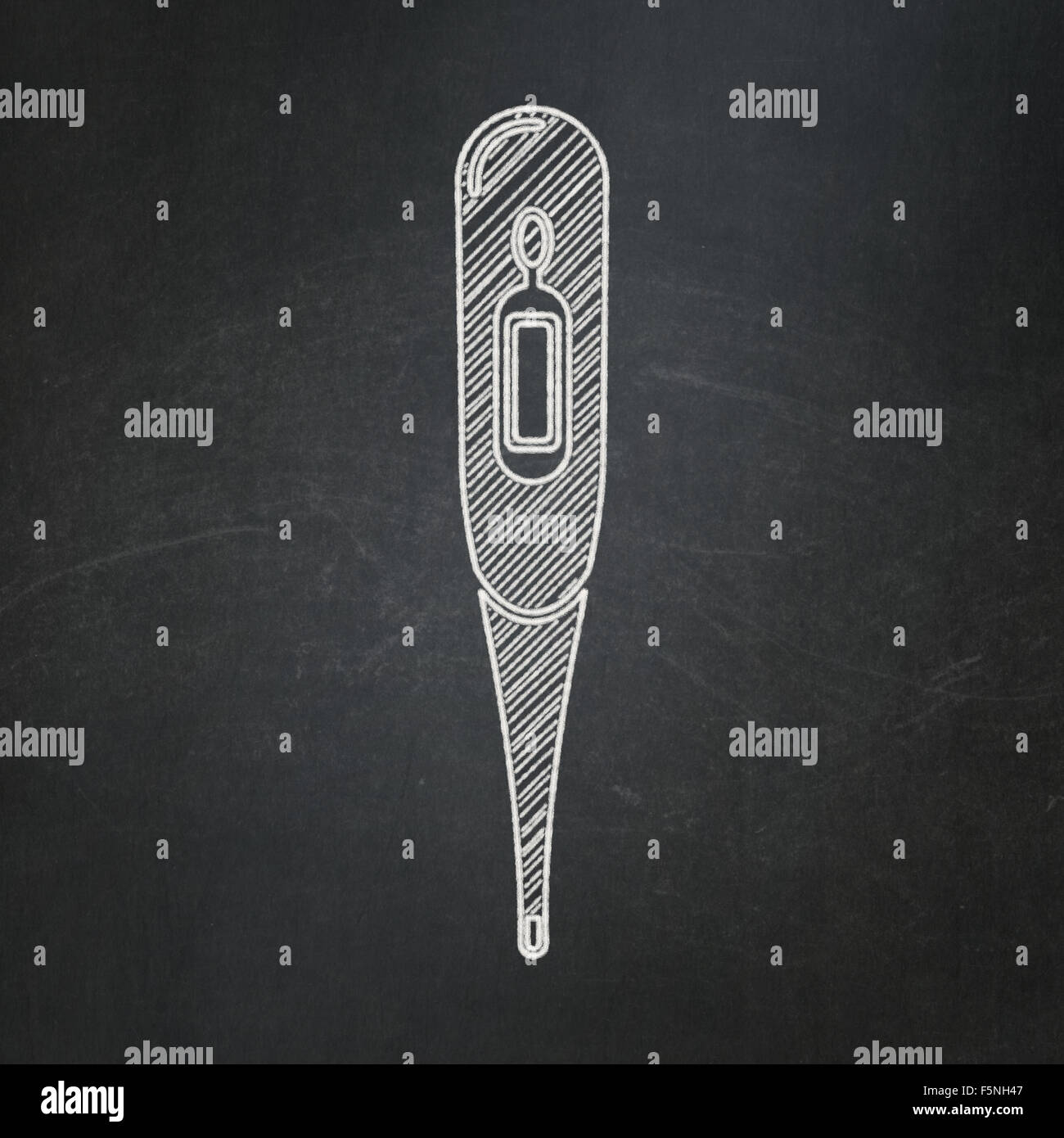Health concept: Thermometer on chalkboard background Stock Photo - Alamy