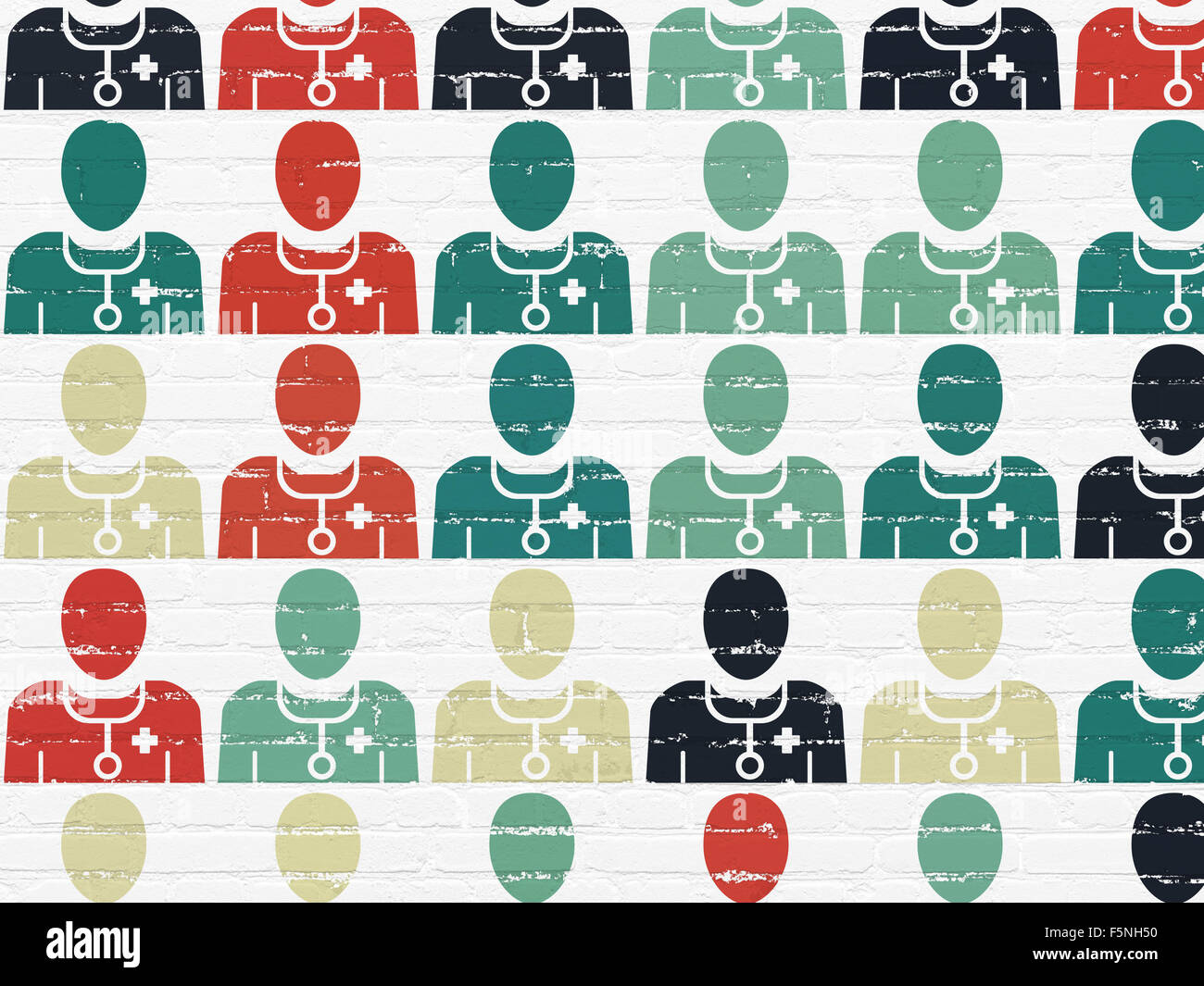 Health concept: Doctor icons on wall background Stock Photo - Alamy