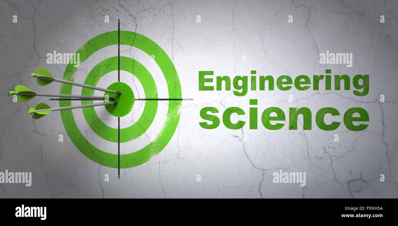 Science concept: target and Engineering Science on wall background ...