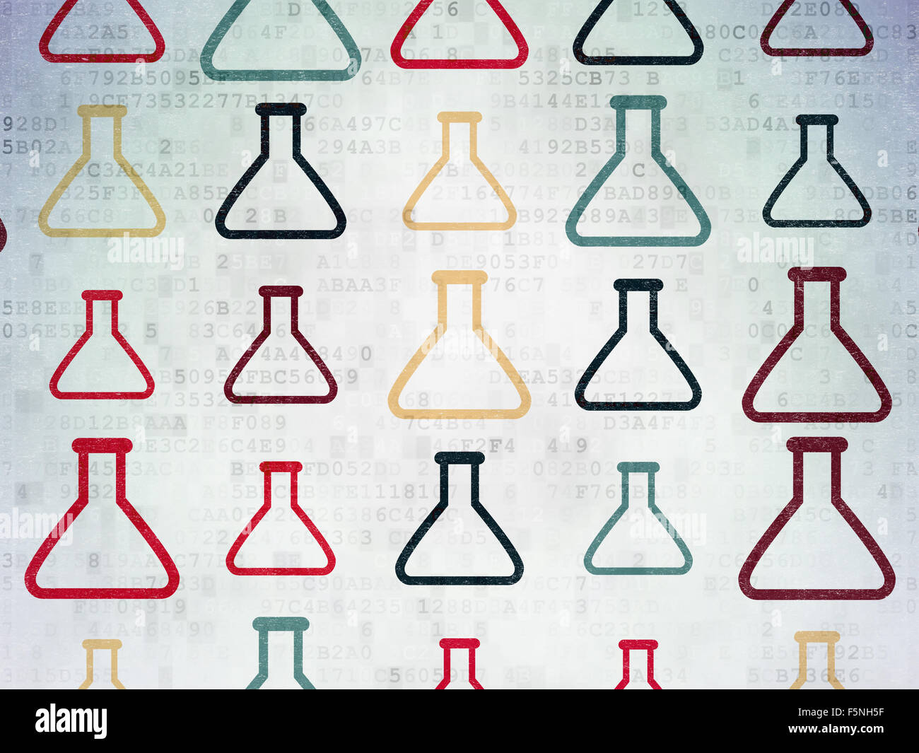 Science concept: Flask icons on Digital Paper background Stock Photo ...