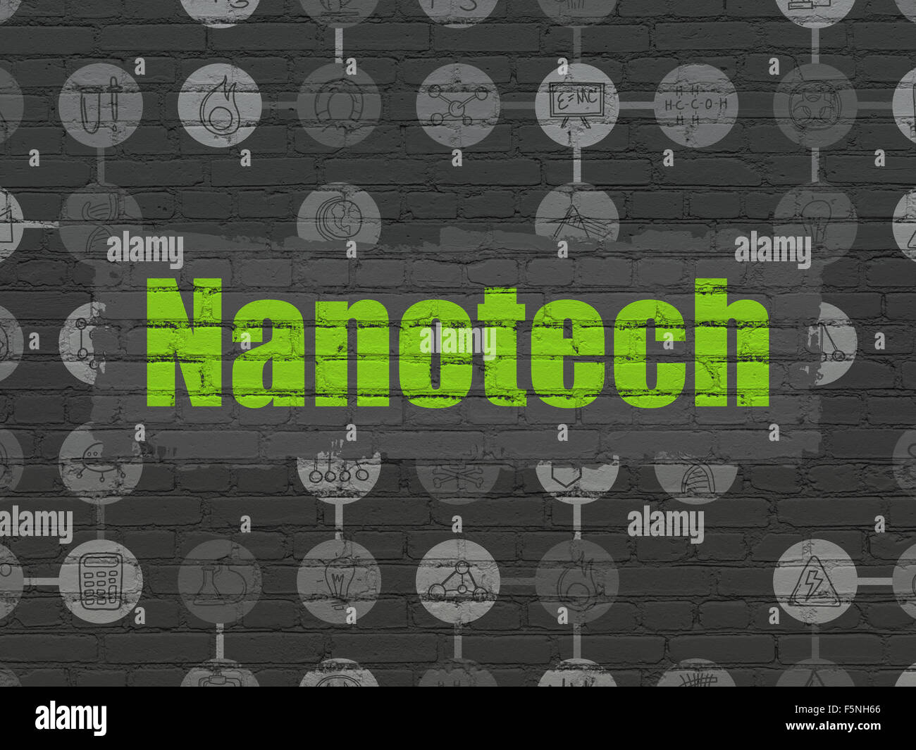 Science concept: Nanotech on wall background Stock Photo - Alamy
