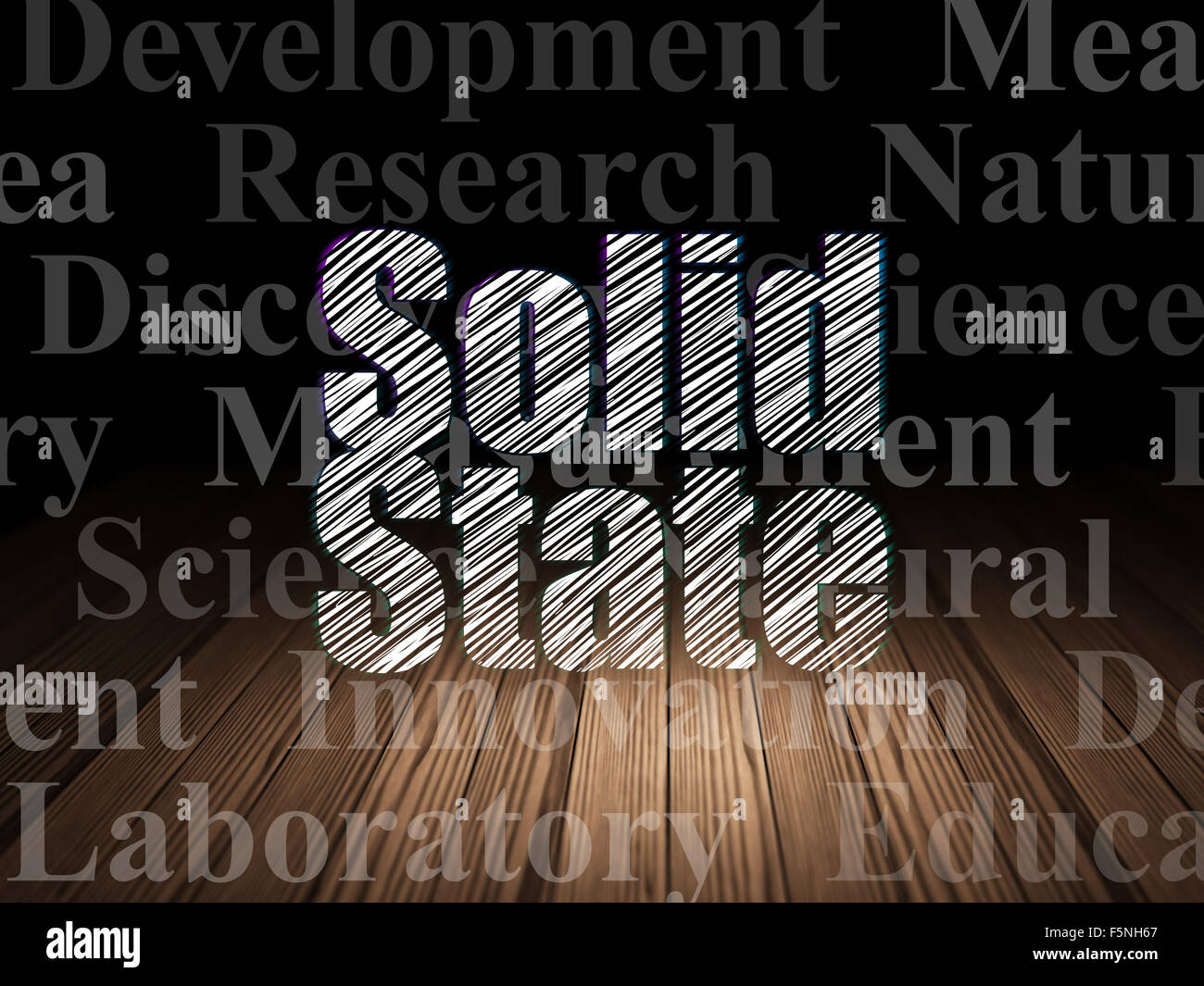 Science concept: Solid State in grunge dark room Stock Photo - Alamy