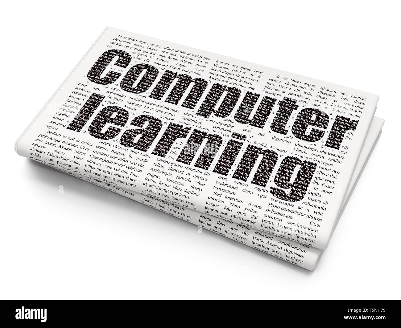 Education concept: Computer Learning on Newspaper background Stock ...