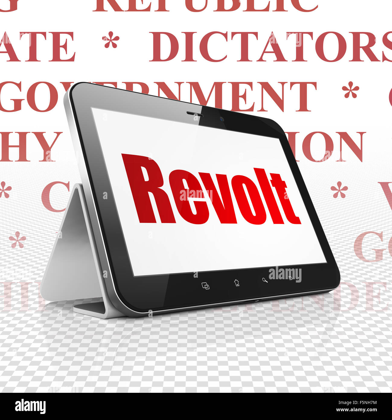 Political concept: Tablet Computer with Revolt on display Stock Photo ...