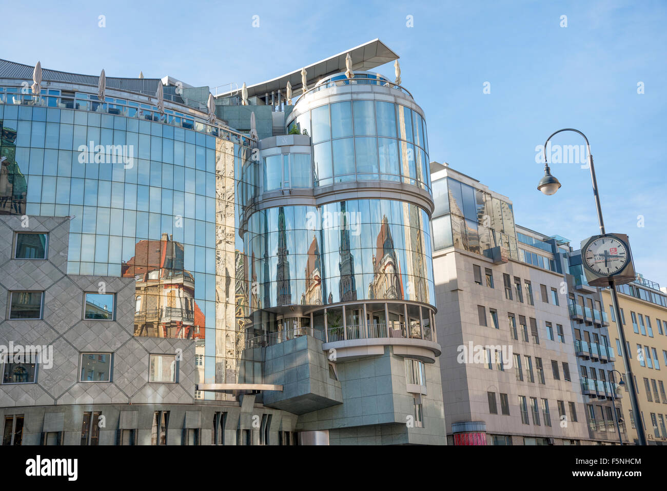 WIEN - AUGUST 1: exterior of skyline cafe is located on top floor 7 of ...