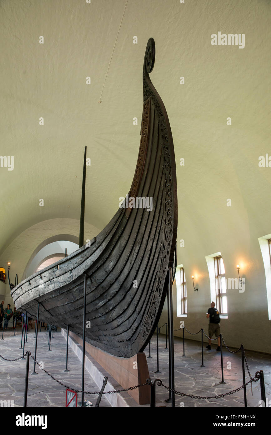 Norway, Oslo, The Viking Ship Museum. The Oseberg Ship, oak Viking ...