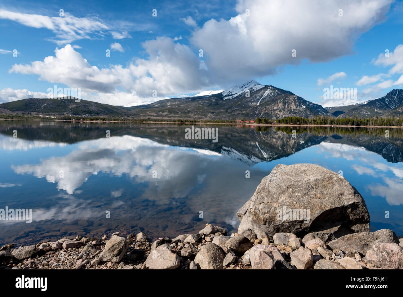 Still water Colorado lake reflections Stock Photo - Alamy