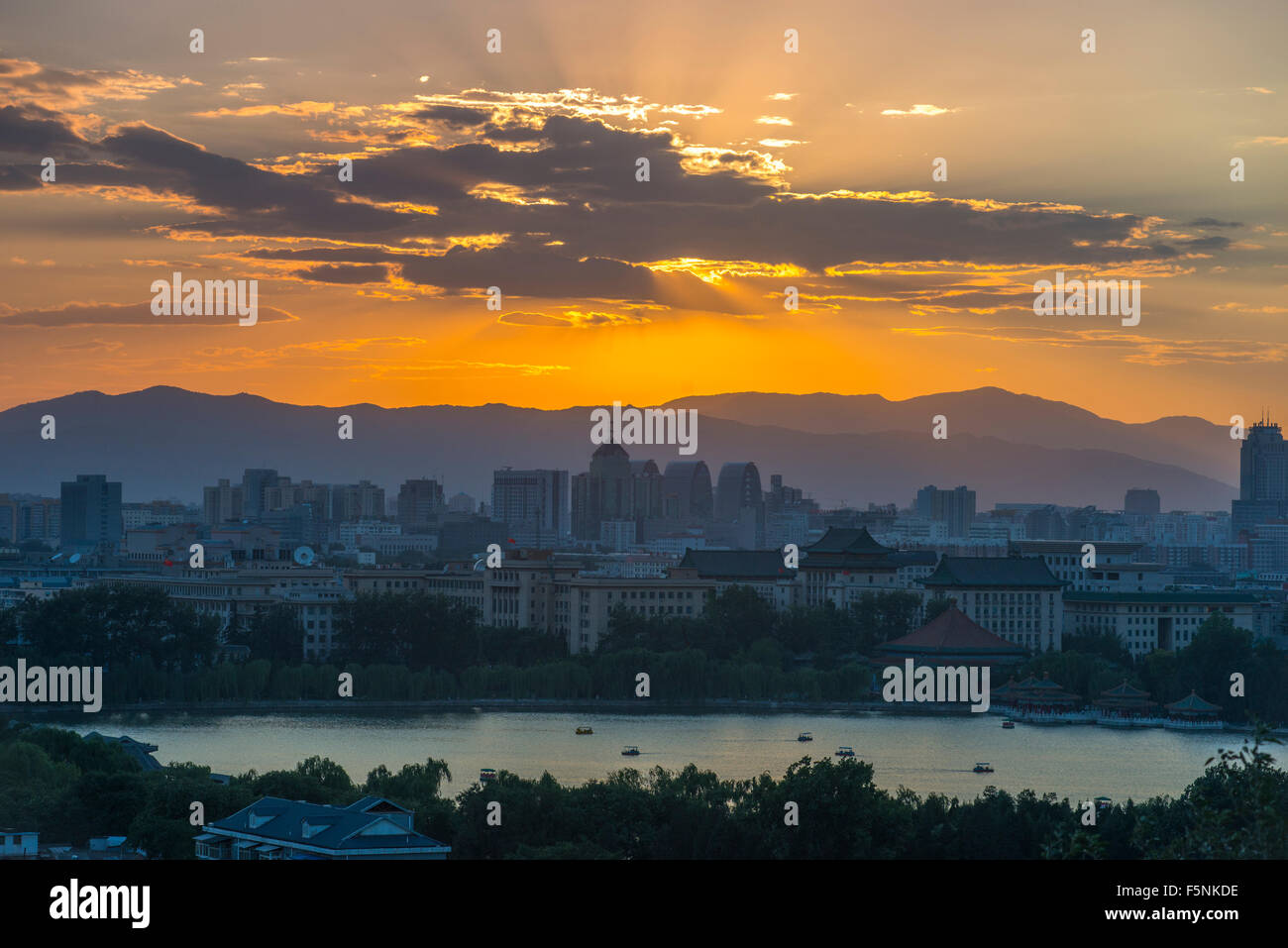 Beijing city skyline at beautiful sunset Stock Photo - Alamy