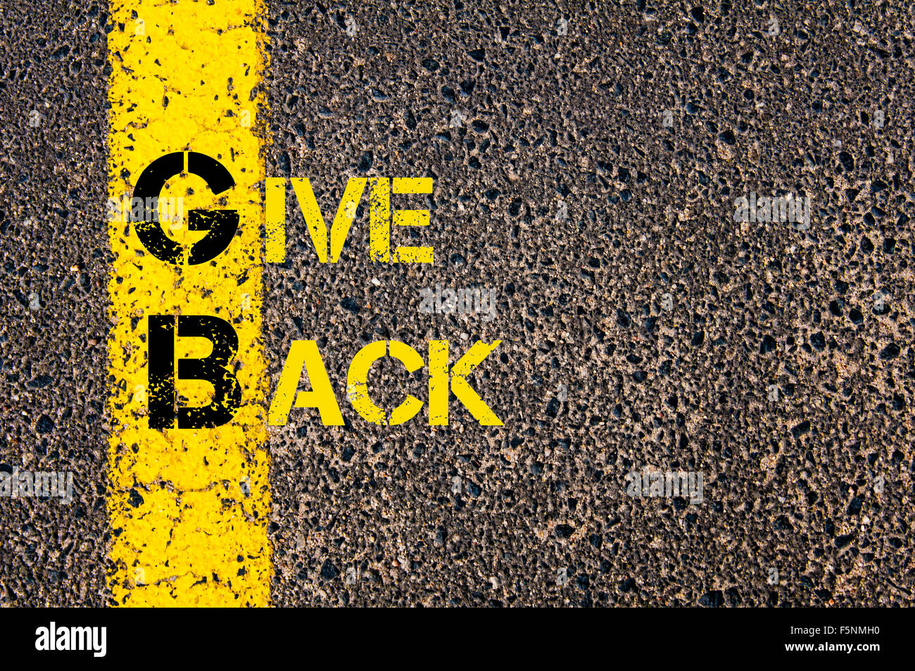 Concept image of Business Acronym GB as Give Back written over road ...