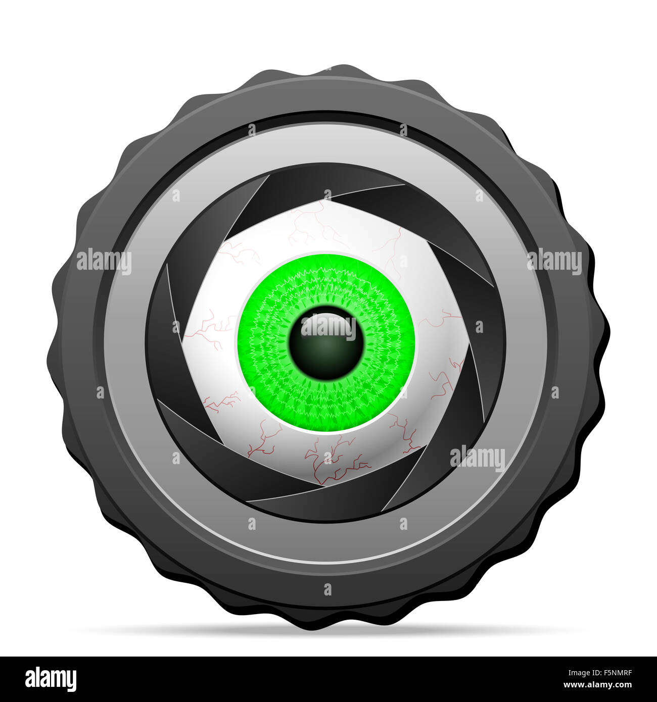 Photo camera with human eye on a white background Stock Photo - Alamy