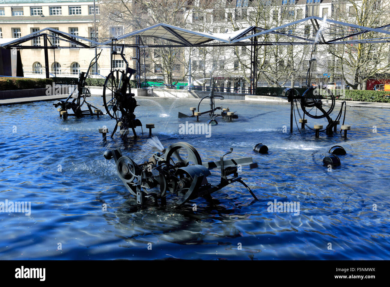 The Tinguely water fountains, city of Basel, Canton Basel Stadt ...