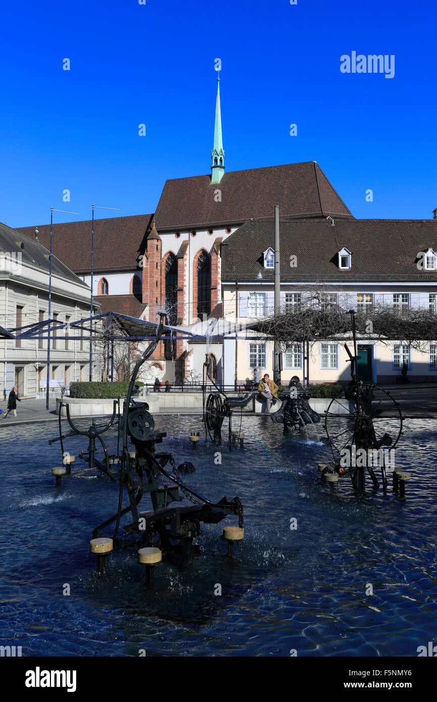 The Tinguely water fountains, city of Basel, Canton Basel Stadt ...