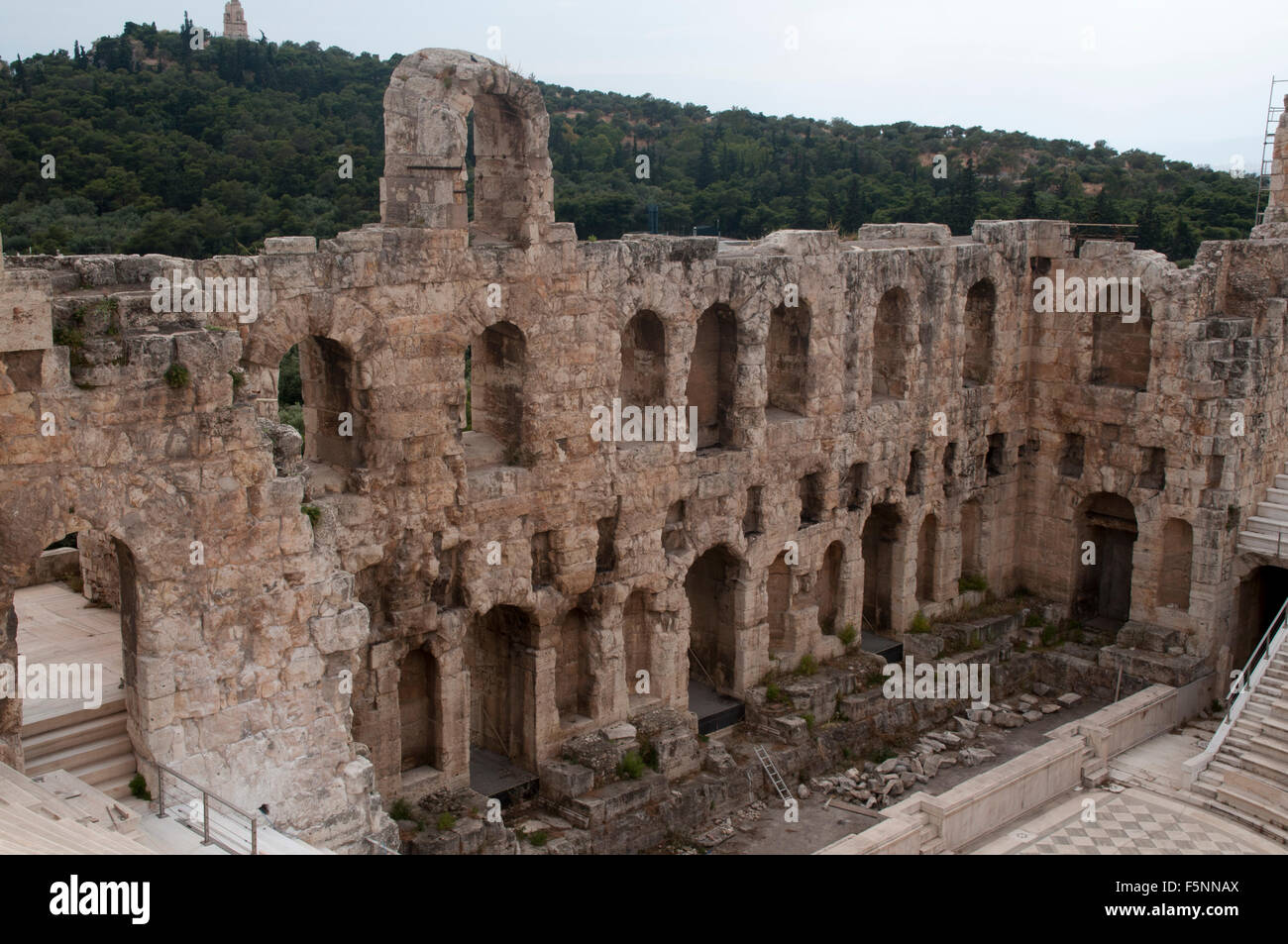 The Odeon of Herodes Atticus is a Roman style theater built in 161 AD ...