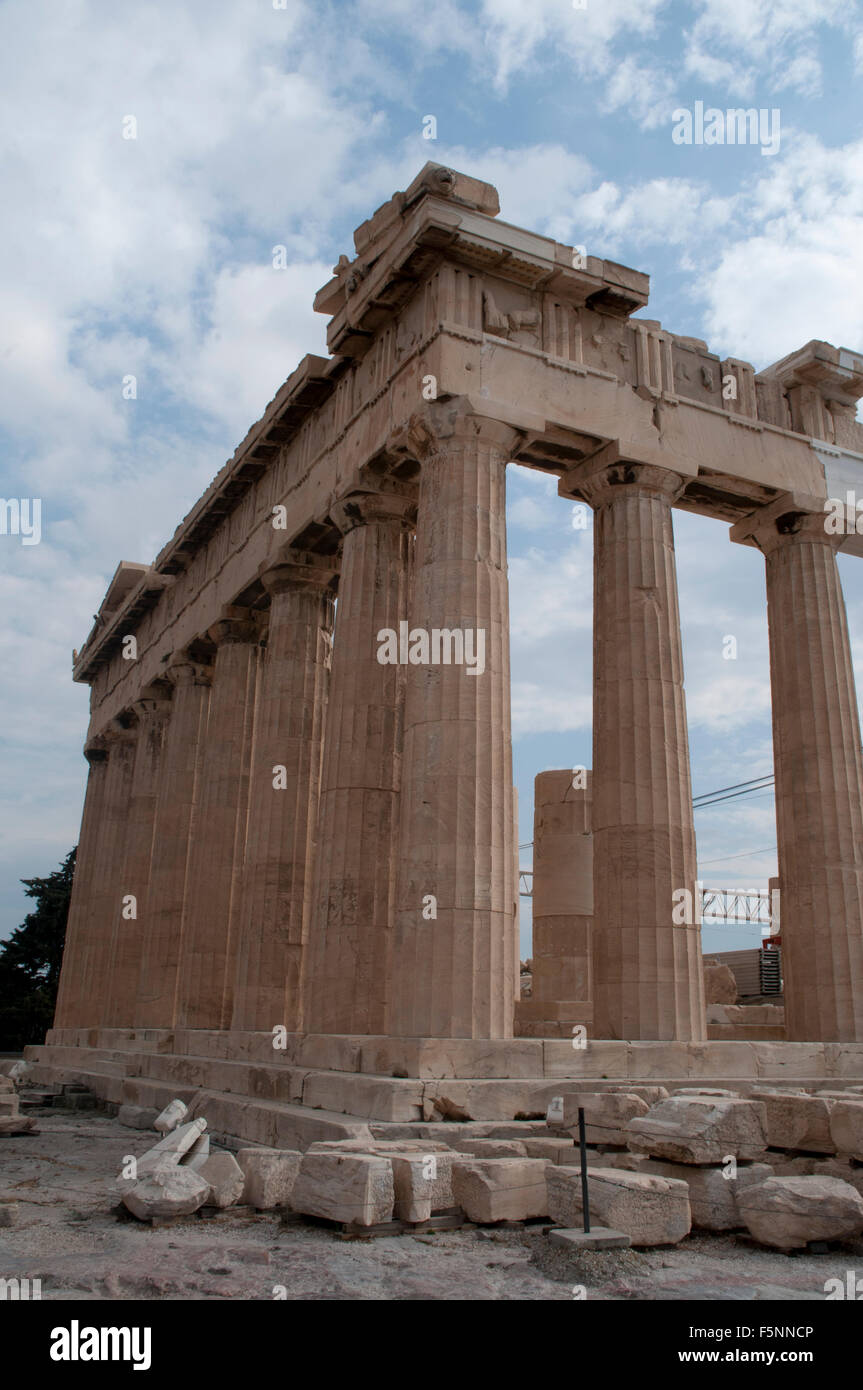 The Parthenon is an ancient Greek temple built between 447 and 438 BC on the north side of the ...