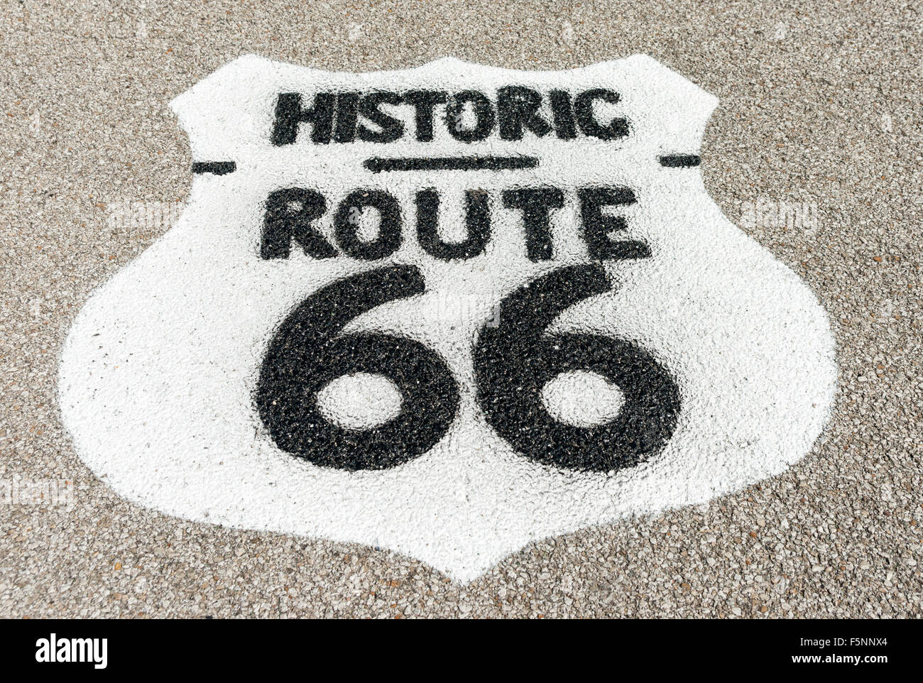 Route 66 painted road sign hi-res stock photography and images - Alamy