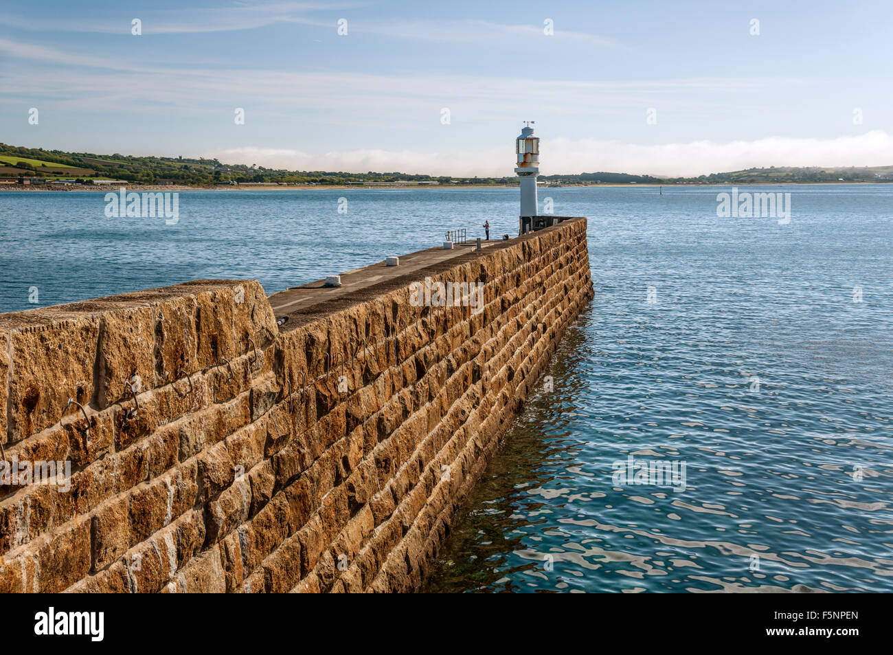 Lighthouse and Pier of Penzance in Cornwall, England, UK Stock Photo ...