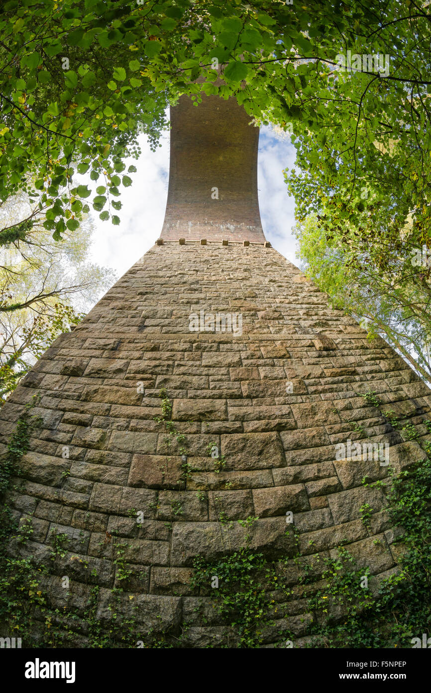 Fisheye view of railway viaduct archway, encroached by nature Stock ...