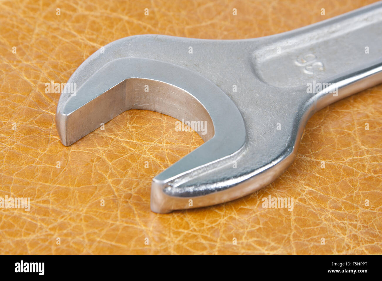 Close-up of big steel wrench Stock Photo - Alamy