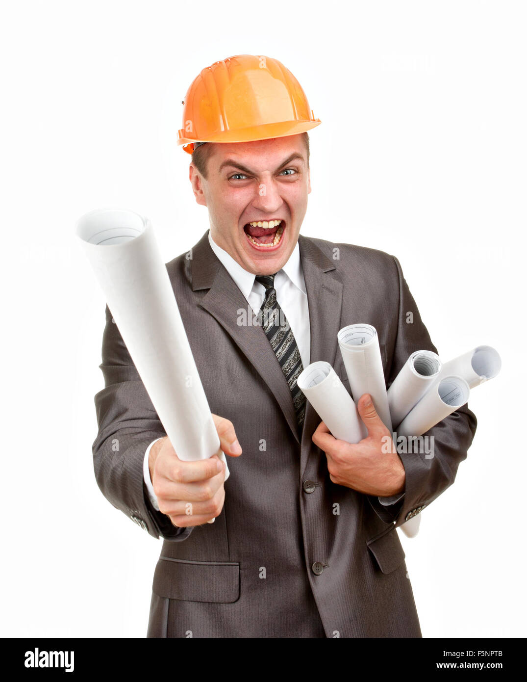 Construction screaming isolated on white hi-res stock photography and ...