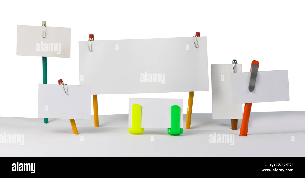 Office billboards. Isolated on white Stock Photo - Alamy