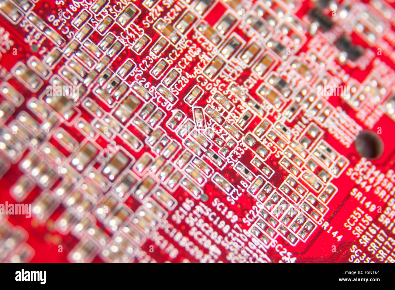 View on computer motherboard parts in an angle Stock Photo - Alamy