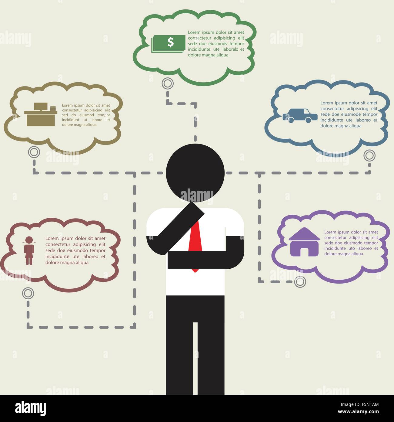 Thinking woman money dollar Stock Vector Images - Alamy