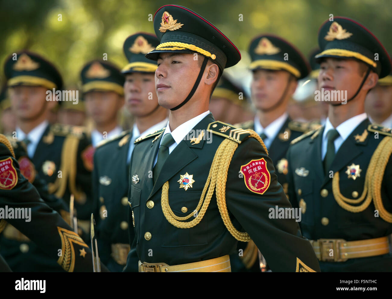Beijing, China. 29th Oct, 2015. Soldiers of the guard of honour of ...
