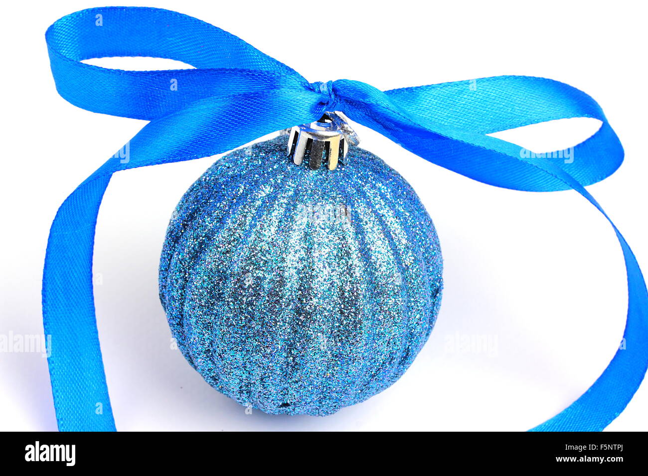 Christmas ball decorated with festive ribbon Stock Photo - Alamy