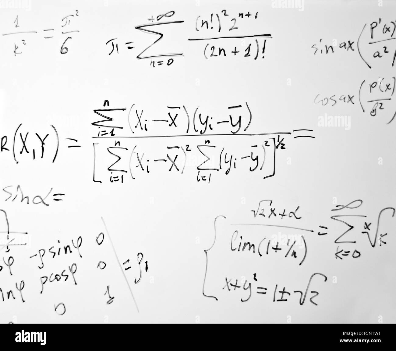Impregnable mathematics. Crazy mathematics formulas Stock Photo - Alamy