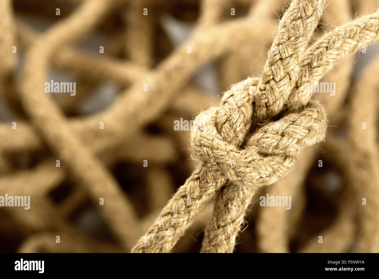 Macro view of rope knot Stock Photo - Alamy
