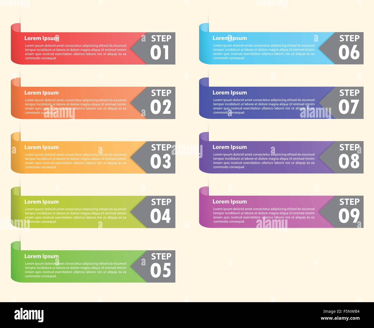 Set of colorful bookmarks, Infographics background, VECTOR, EPS10 Stock ...