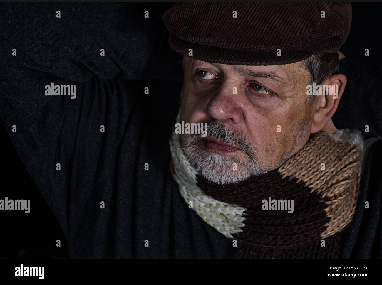 Portrait of a senior man contemplating the life Stock Photo - Alamy
