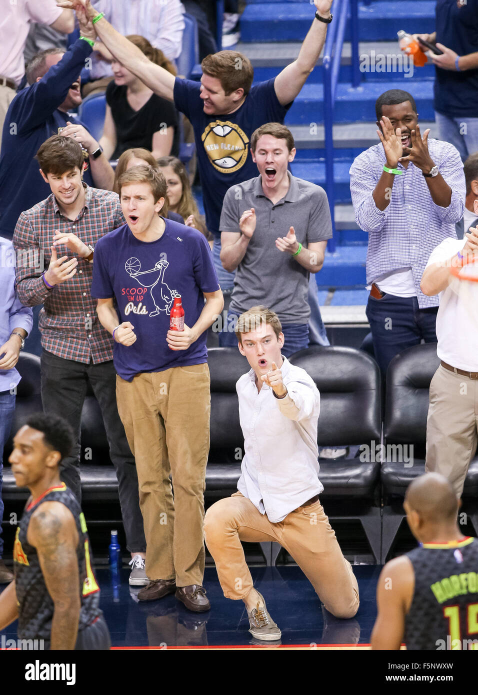 New Orleans, LA, USA. 6th Nov, 2015. New Orleans Pelicans fans showing ...