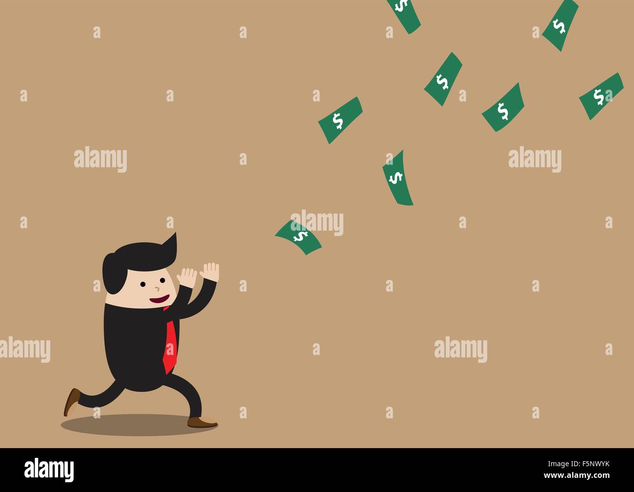 Business man chasing falling dollar, VECTOR, EPS10 Stock Vector Image ...