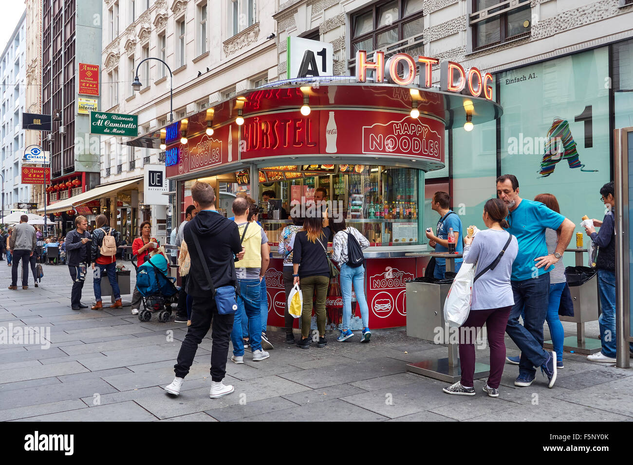 Food booth, Vienna, Austria Stock Photo - Alamy