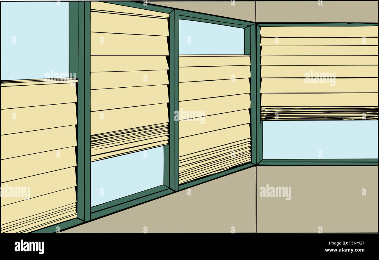 Illustration of windows with half-open horizontal windows Stock Photo ...