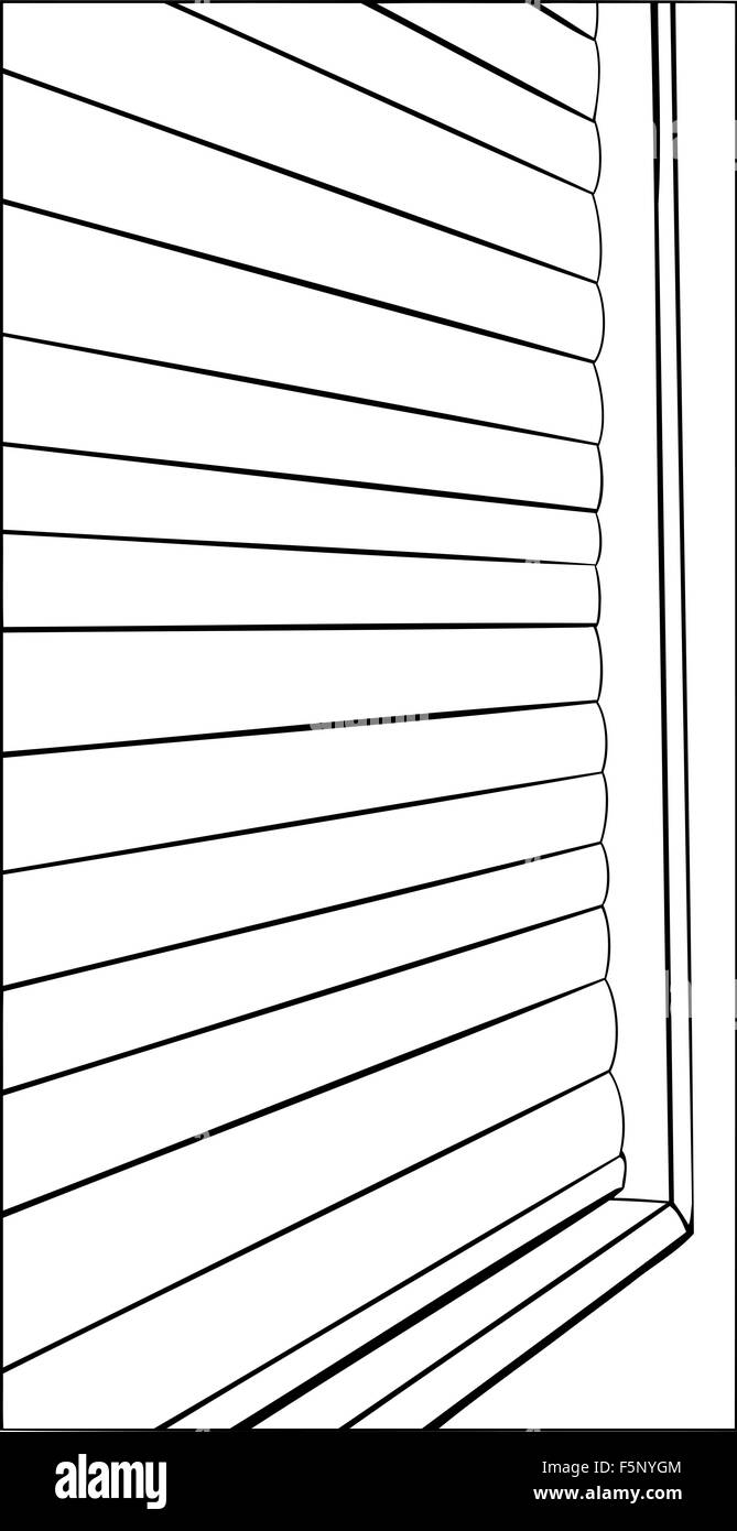 Illustration of window with closed blinds close up Stock Photo - Alamy