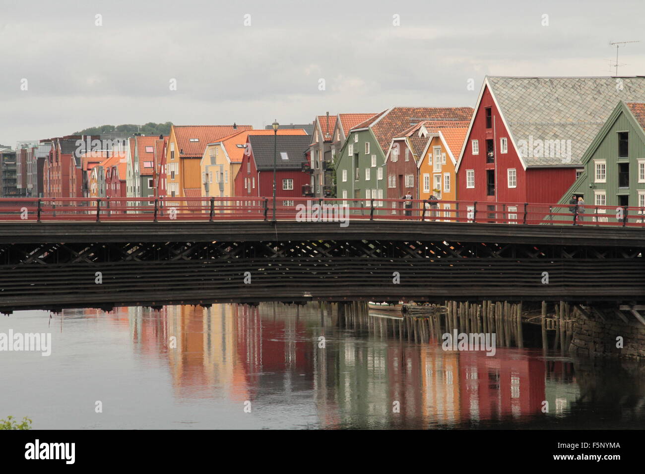 Old town bridge, Bryggen, Trondheim Stock Photo - Alamy