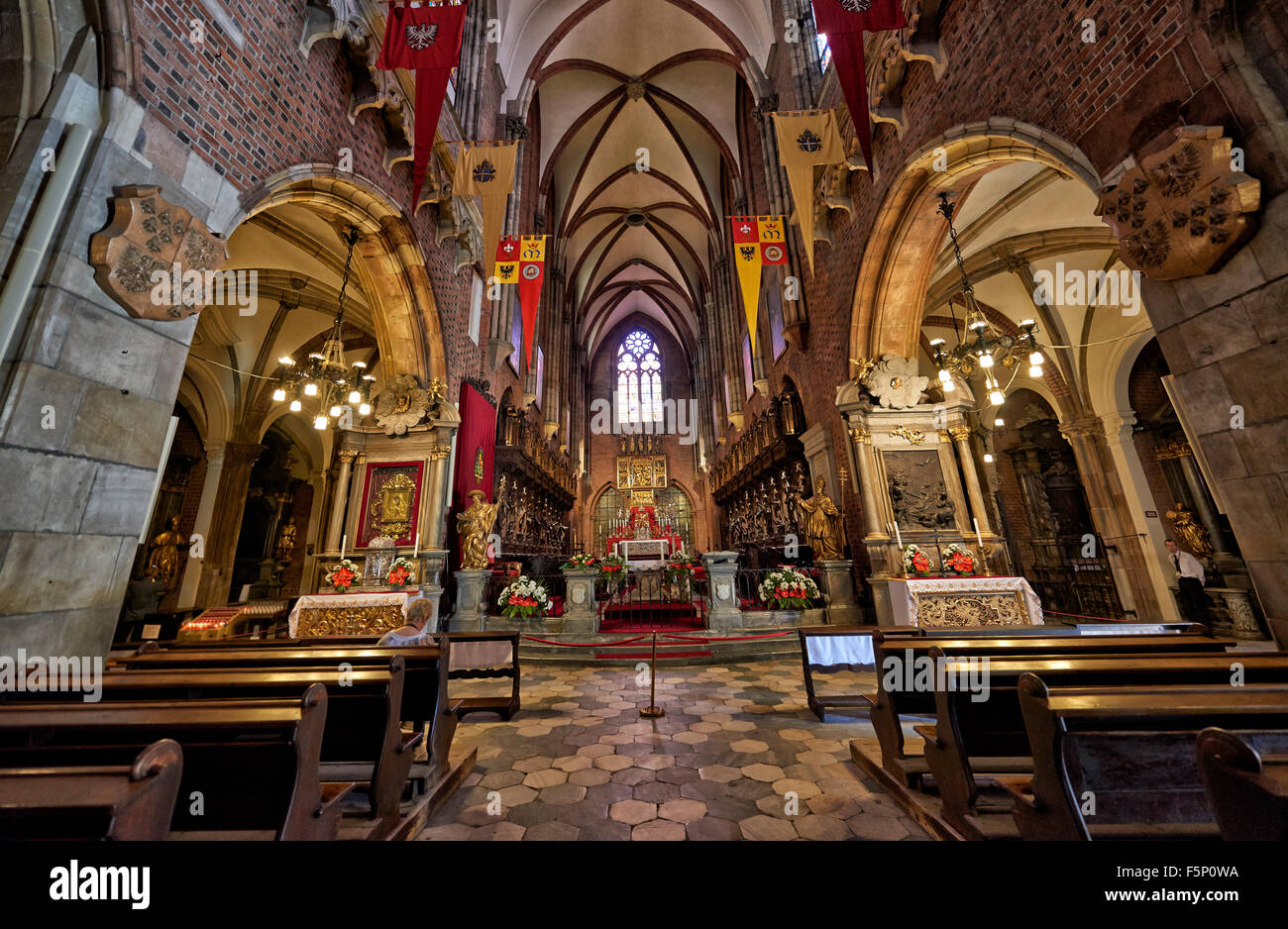 interior shot of Cathedral of St. John the Baptist or Wroclaw Cathedral ...
