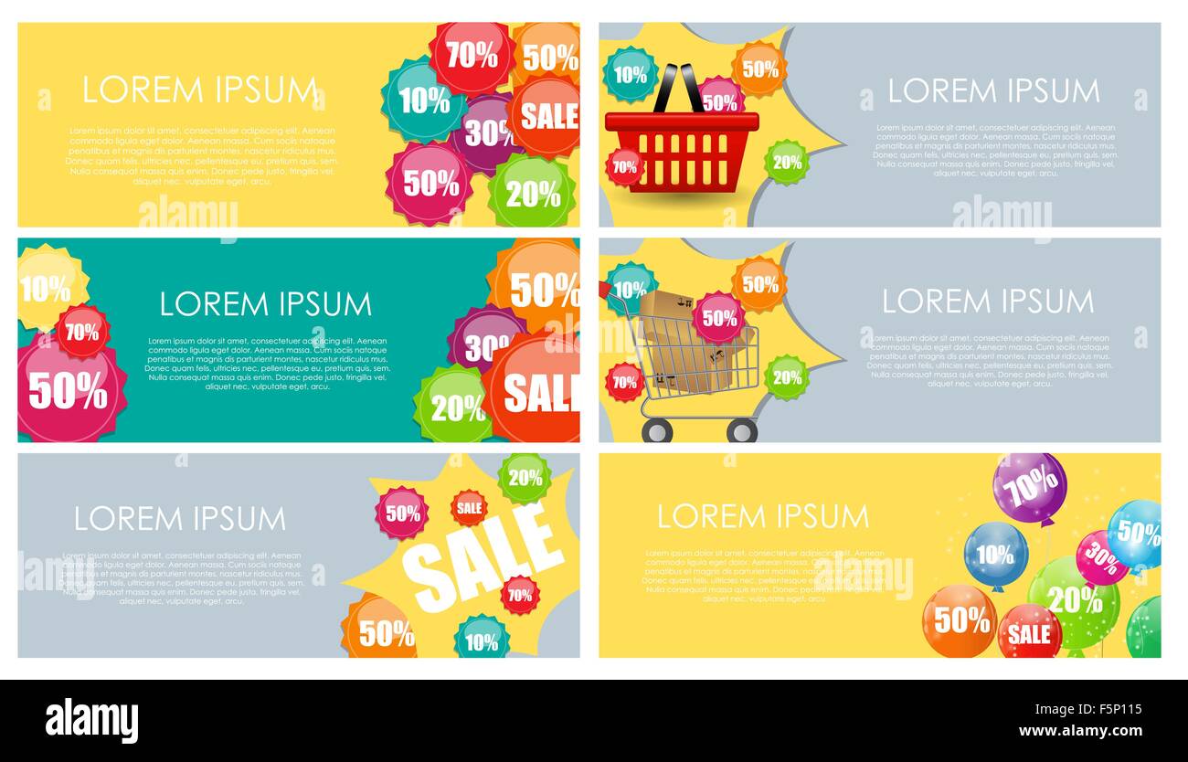 Sale Banner Set with Place for Your Text. Vector Illustration Stock ...