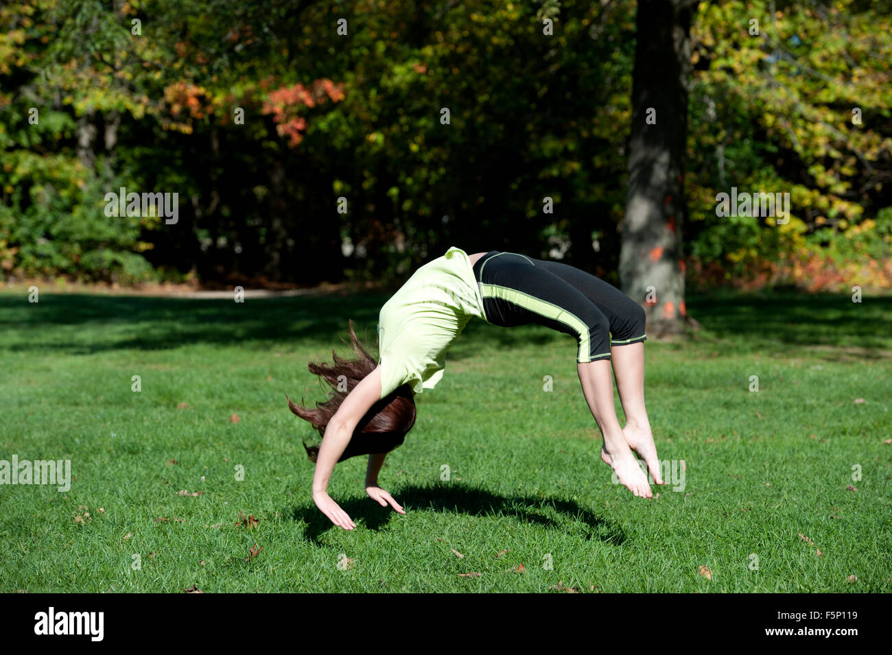 Female Gymnast Outdoors Stock Photo - Alamy